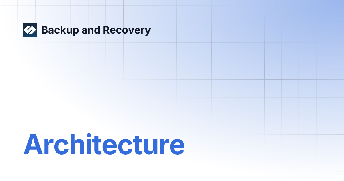Architecture | Backup and Recovery
